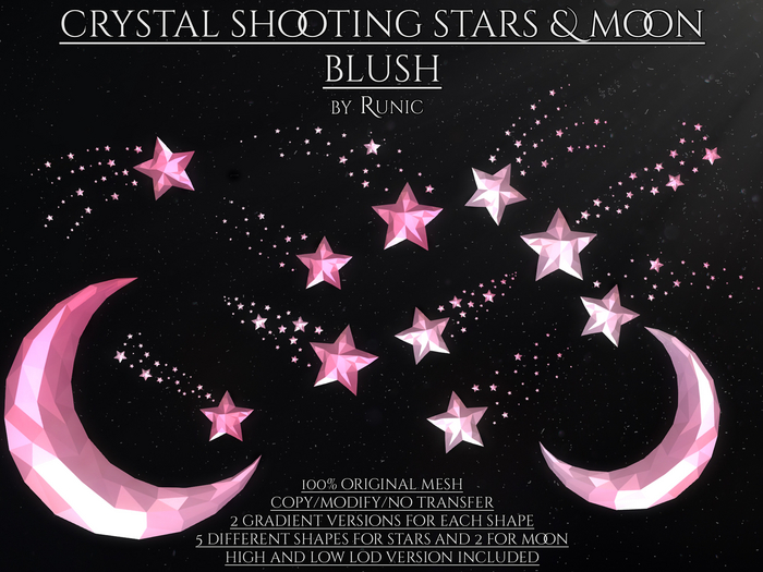 Second Life Marketplace - .: Runic :. Crystal Shooting Stars & Moon Blush